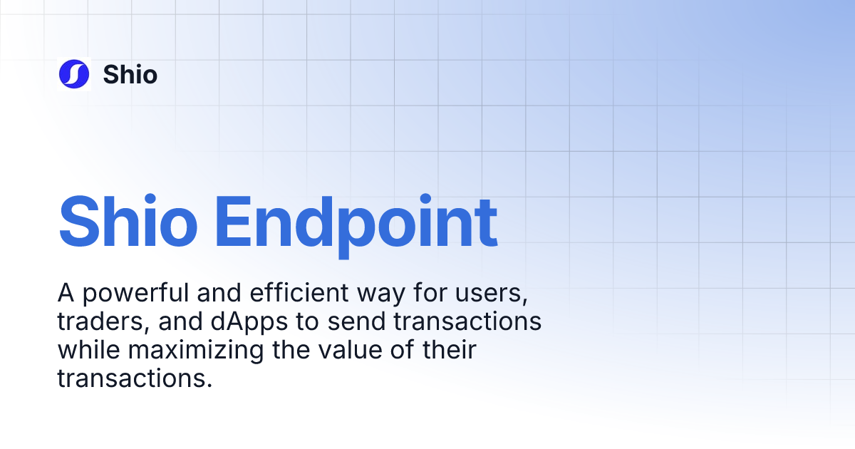 Shio Endpoint | Shio
